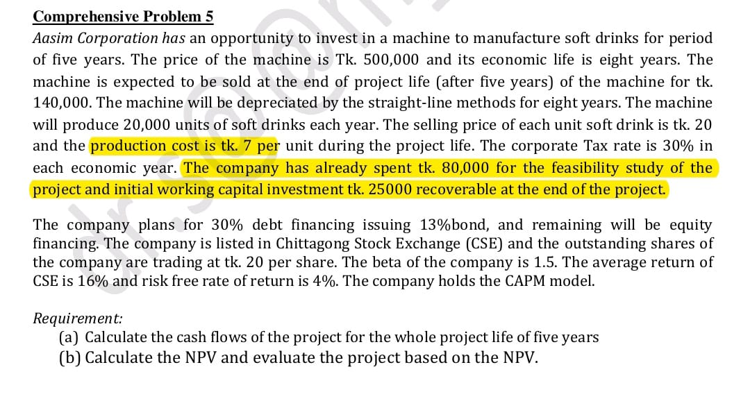 Solved Comprehensive Problem 5 Aasim Corporation has an | Chegg.com