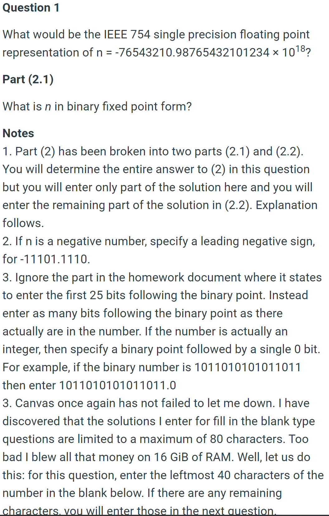 Solved Question 1 What would be the IEEE 754 single | Chegg.com