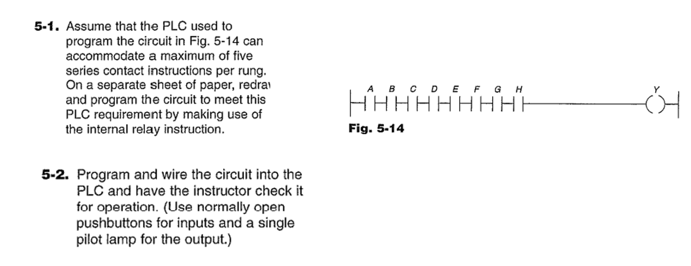 5-1. Assume that the PLC used to program the circuit | Chegg.com