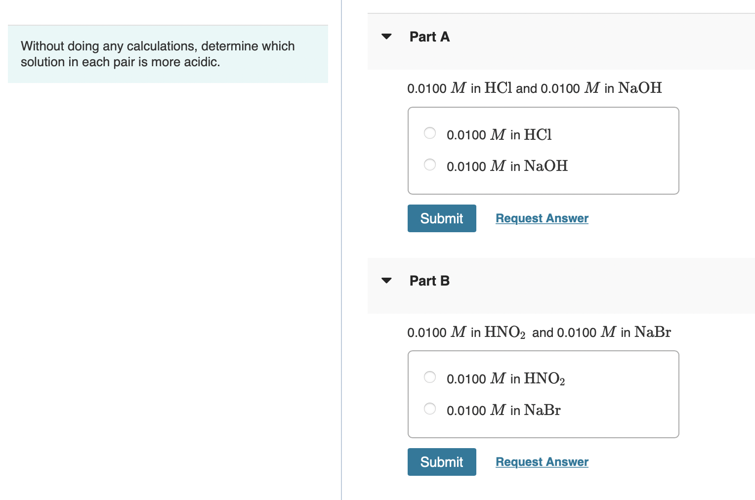 Solved Part A Without doing any calculations, determine | Chegg.com