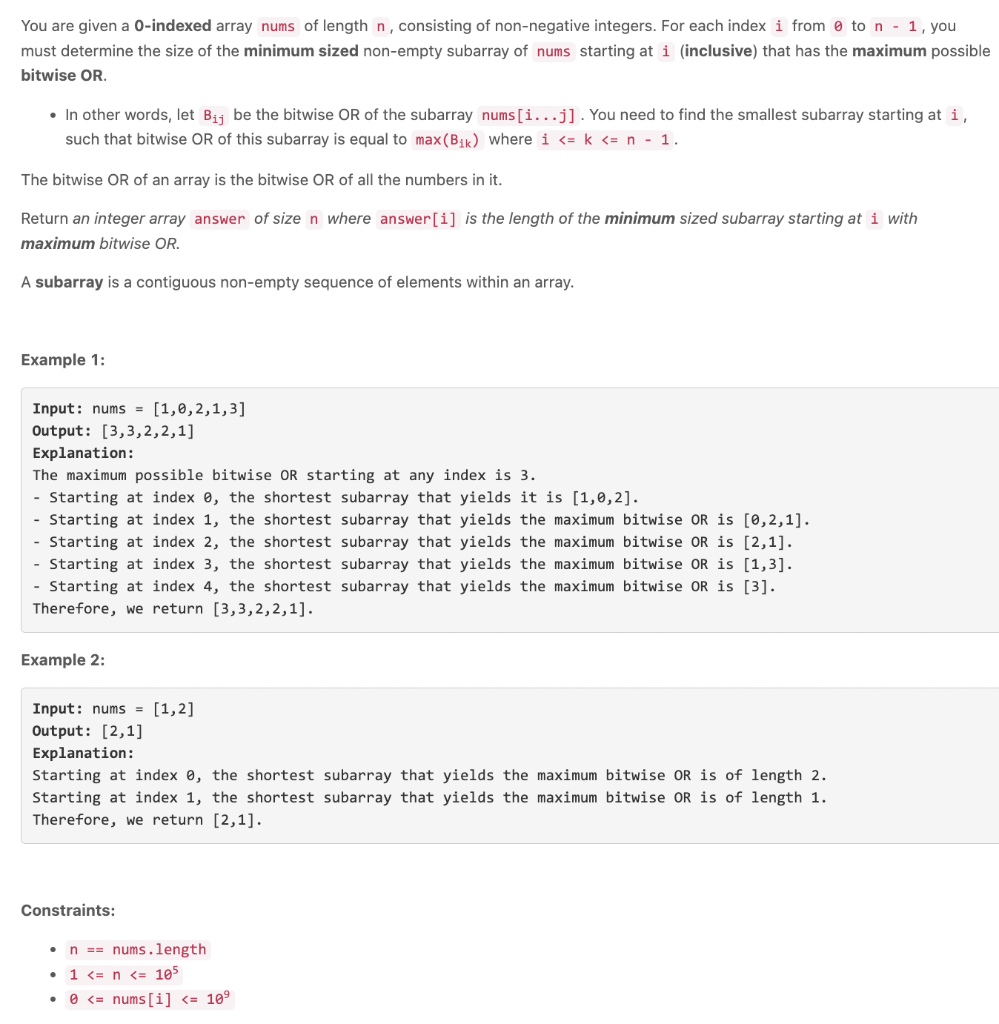 Solved You Are Given A 0 indexed Array Nums Of Length N Chegg