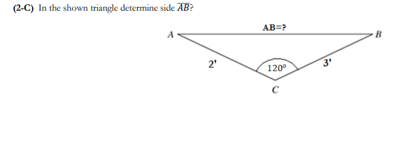 Solved (2-A) In the right triangle determine side AB? 8m A 6 | Chegg.com