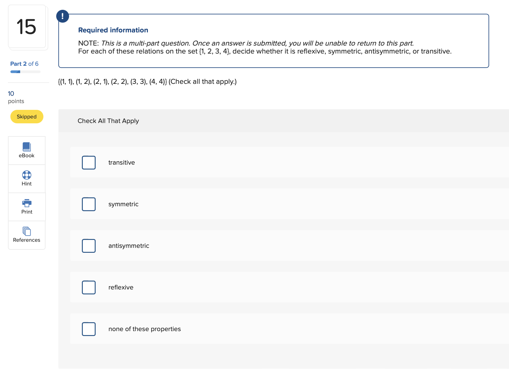 Solved Required information NOTE: This is a multi-part | Chegg.com