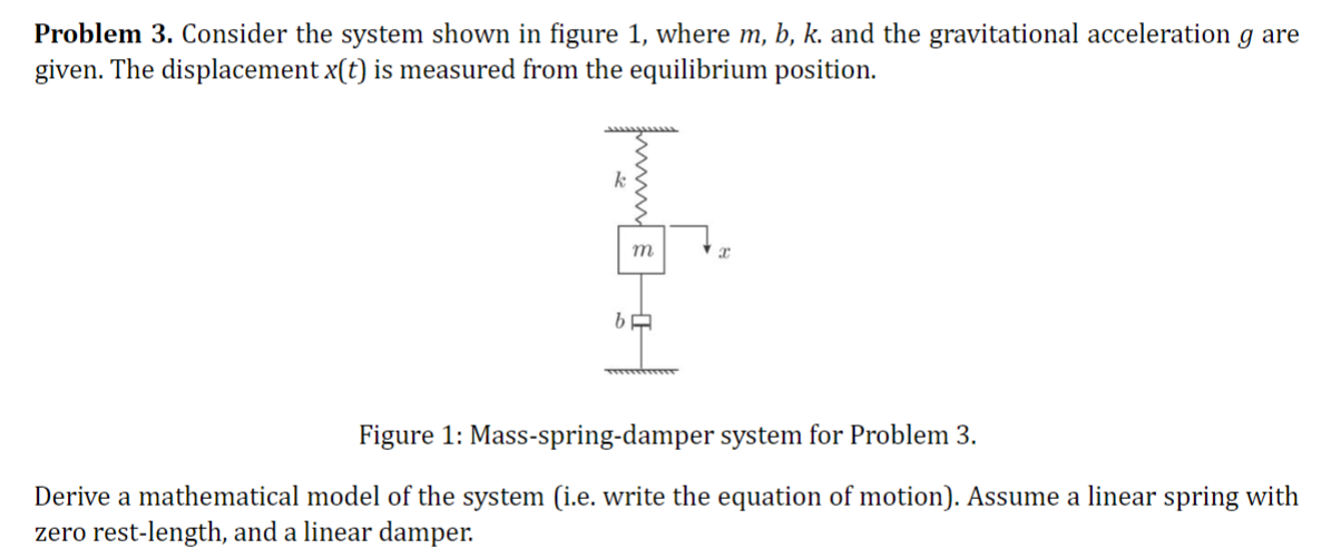 Problem 3. ﻿Consider the system shown in figure 1, | Chegg.com