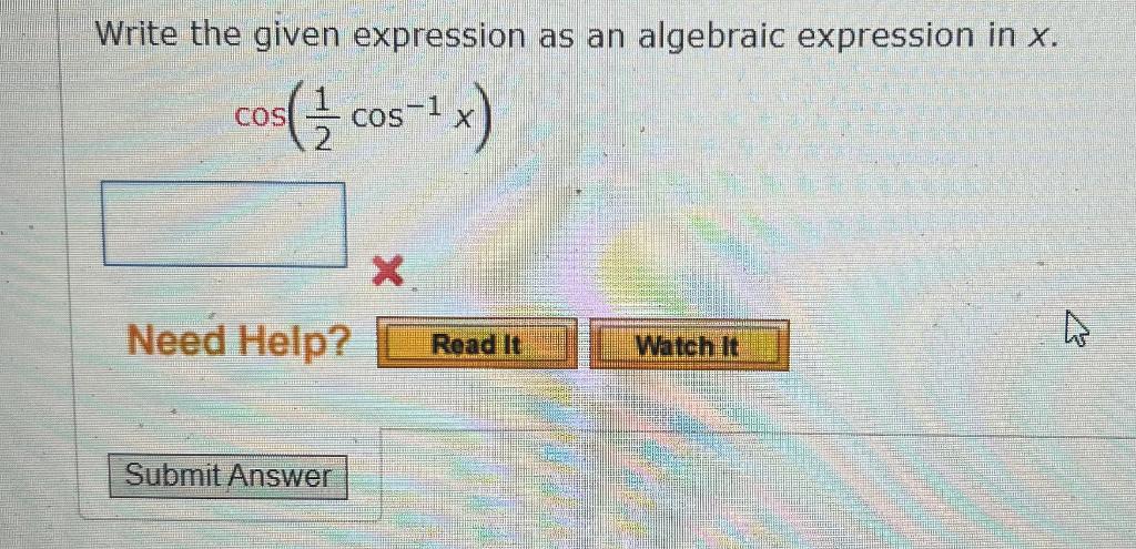 Solved Write the given expression as an algebraic expression | Chegg.com