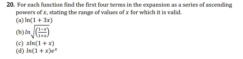 Solved 20. For each function find the first four terms in | Chegg.com