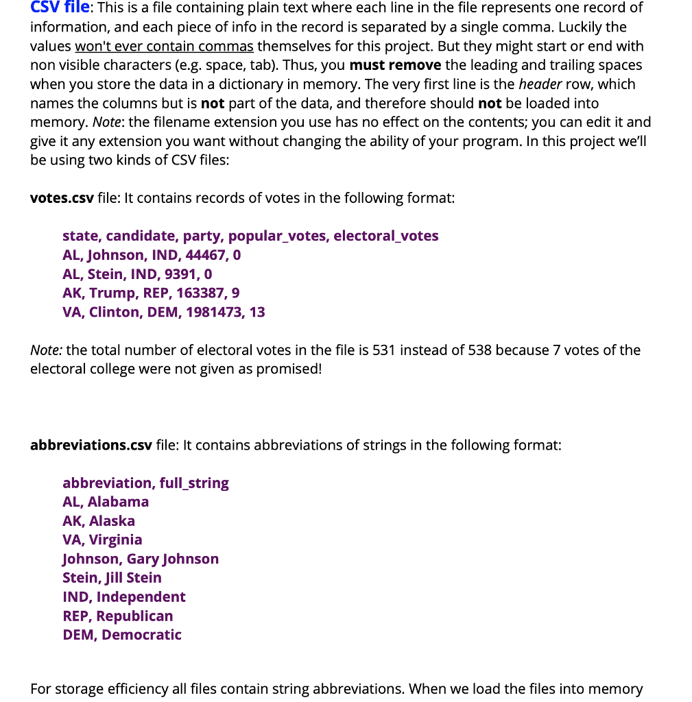 CsV file: This is a file containing plain text where | Chegg.com