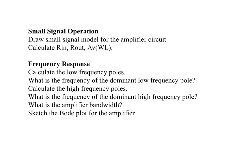 Small Signal Operation Draw small signal model for | Chegg.com