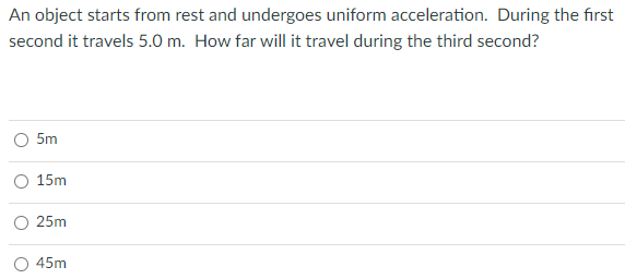 Solved An object starts from rest and undergoes uniform | Chegg.com