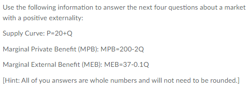 Solved Use the following information to answer the next four | Chegg.com