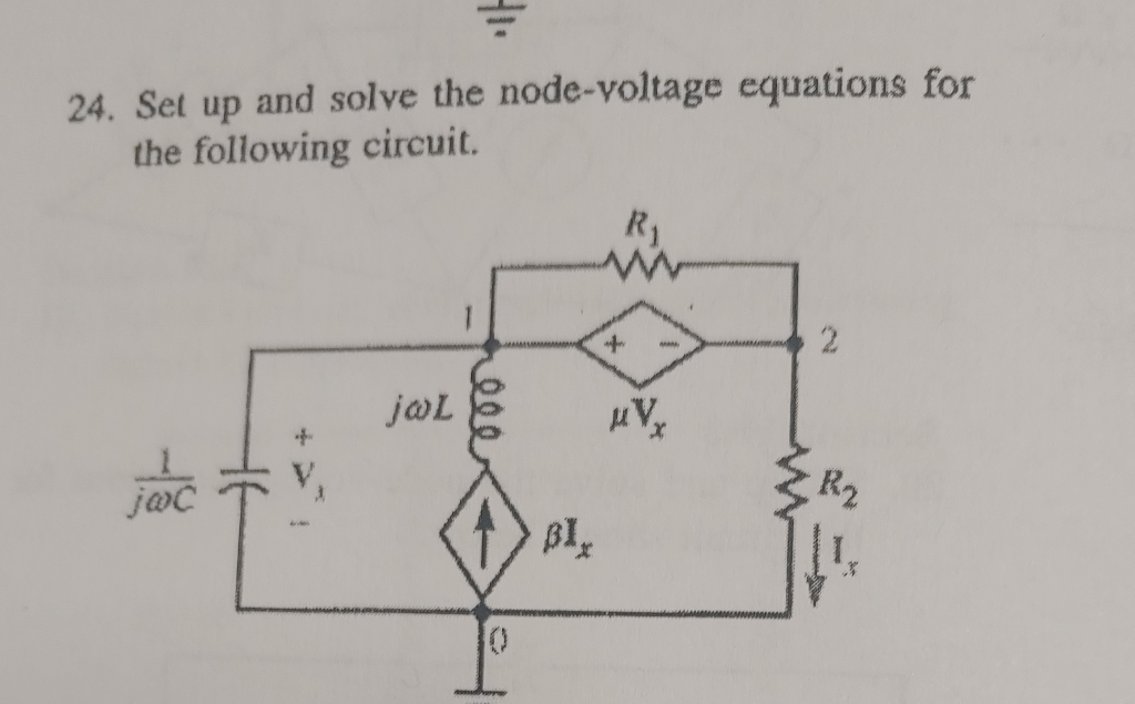 Solved 24. Set up and solve the node-voltage equations for | Chegg.com