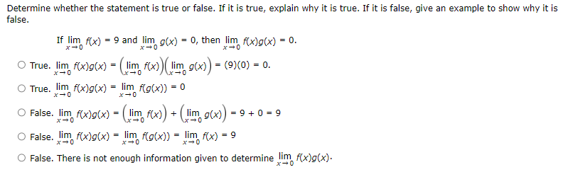 Solved Determine whether the statement is true or false. If | Chegg.com
