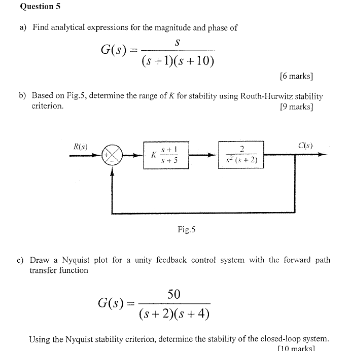 Solved a) Find analytical expressions for the magnitude and | Chegg.com