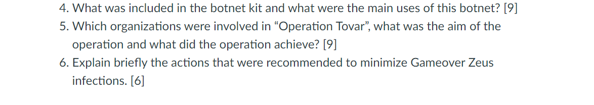 Solved The Gameover Zeus Read the case study on the Gameover | Chegg.com