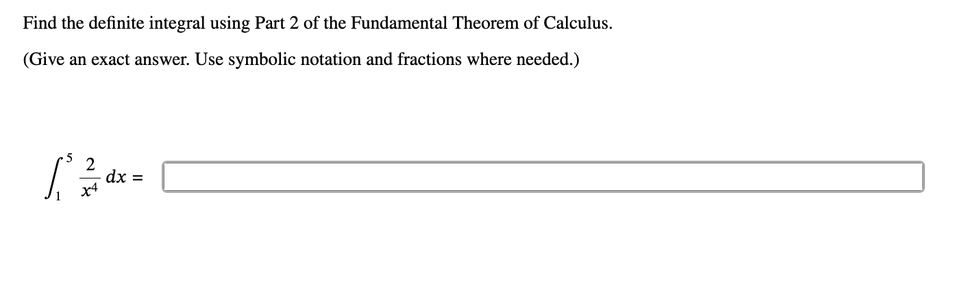 Solved Find the definite integral using Part 2 ﻿of the | Chegg.com