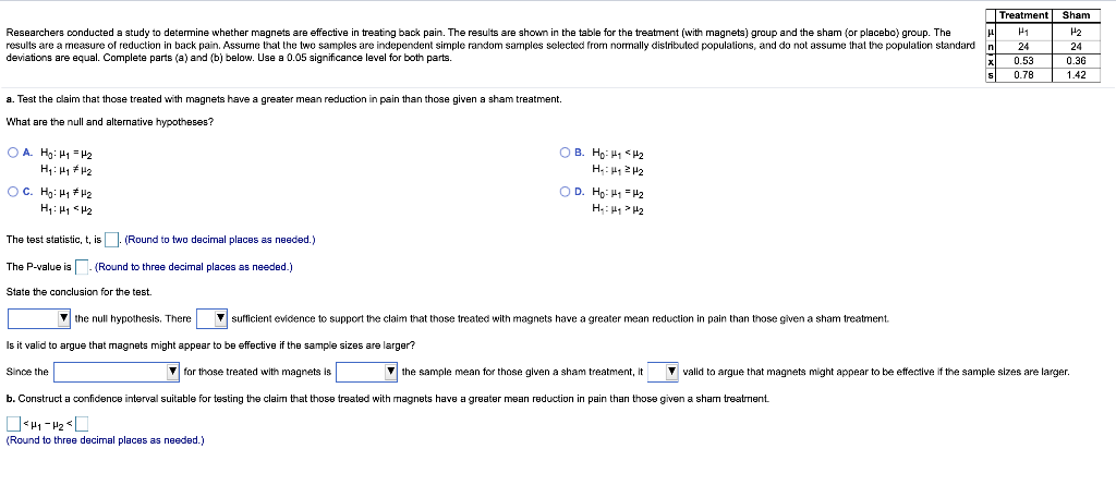 Solved (reject, fail to reject), There (is, is not) | Chegg.com