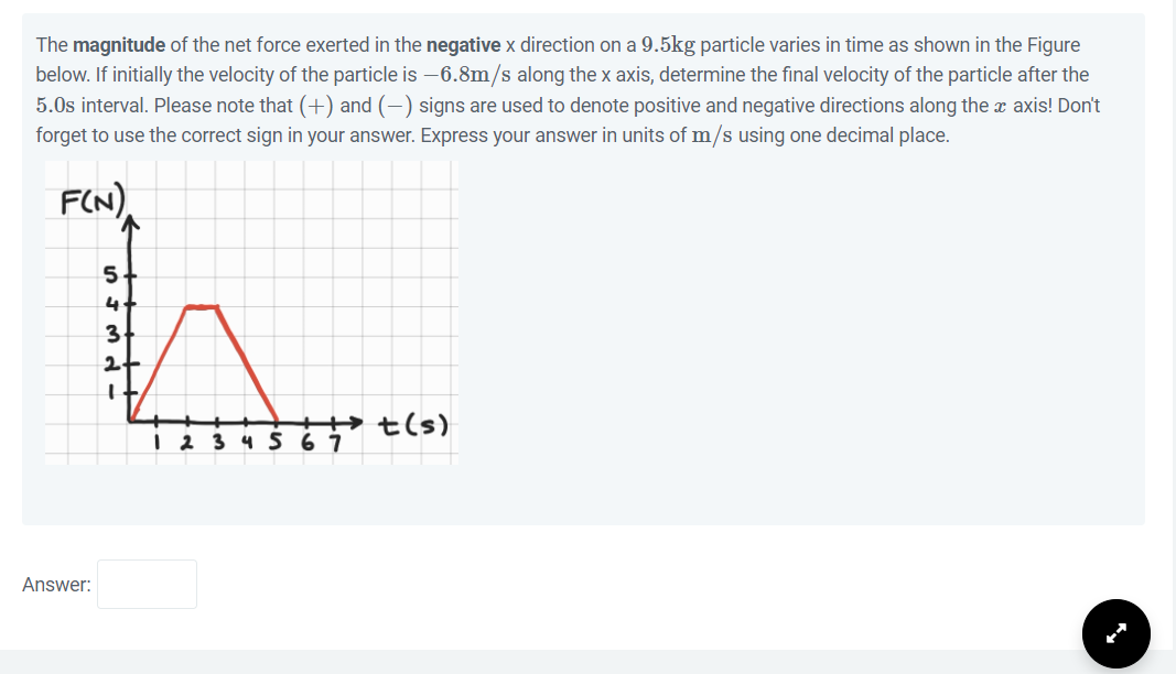 Solved The magnitude of the net force exerted in the | Chegg.com