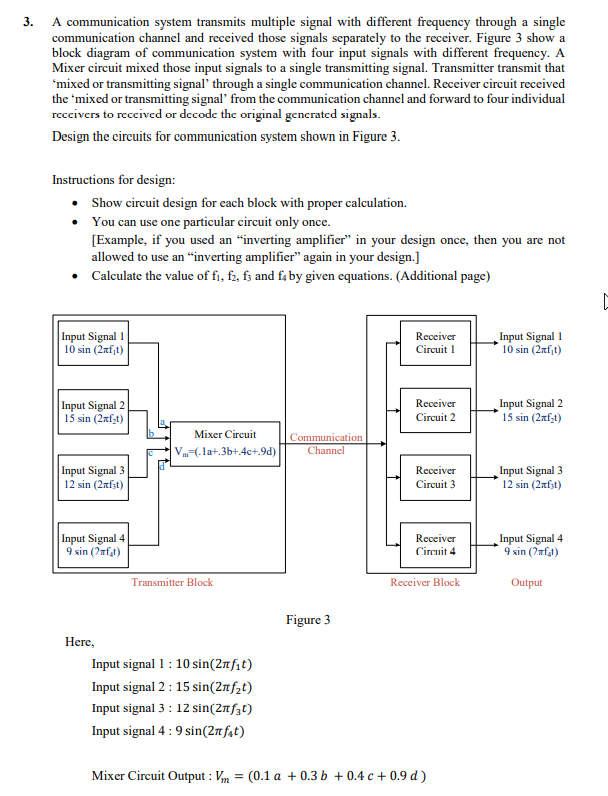 3. A communication system transmits multiple signal | Chegg.com