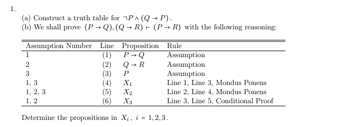Solved (a) Construct a truth table for ¬P∧(Q→P). (b) We | Chegg.com