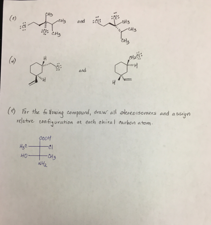 Solved CH3 () CH3 and -CH3 -CH3 :cl CH3 "CH3 3 H „Checi "H | Chegg.com