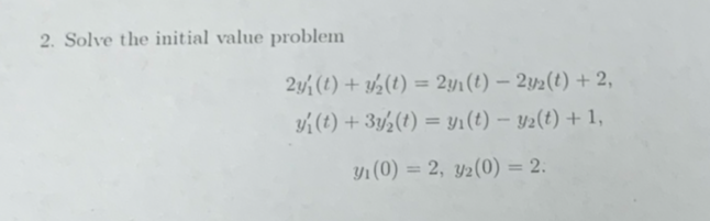 Solved 2. Solve the initial value problem | Chegg.com