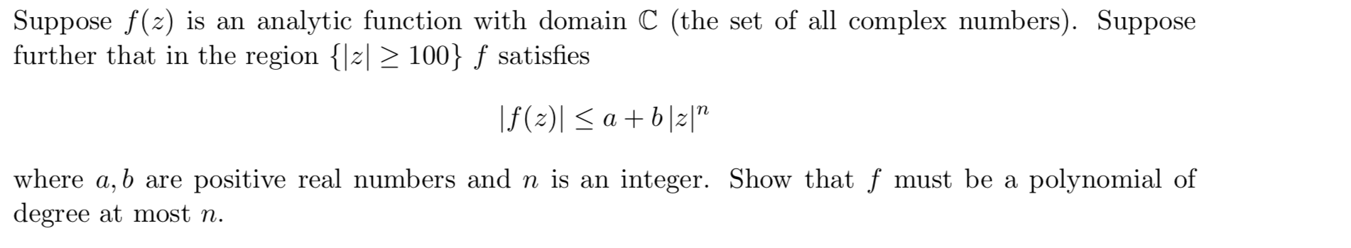 Solved Suppose f(z) is an analytic function with domain C | Chegg.com