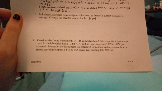 a. What is the resolution of the instrument in terms | Chegg.com