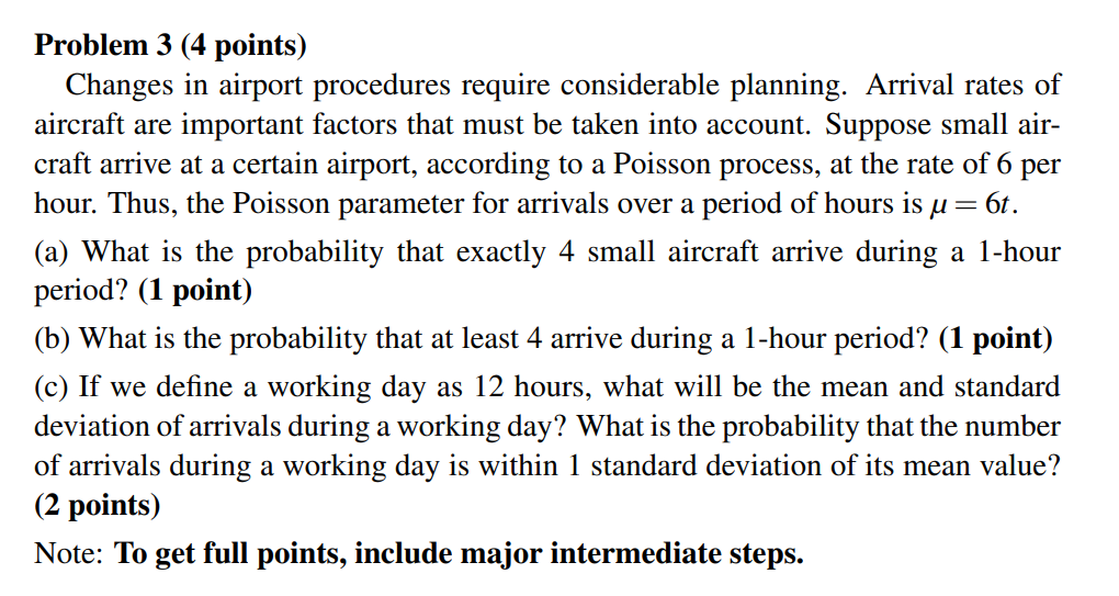 Solved Problem 3 (4 points) Changes in airport procedures | Chegg.com