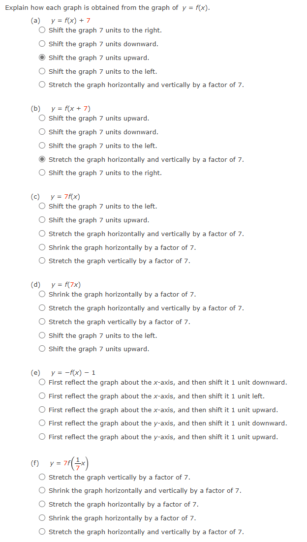 Solved Explain how each graph is ﻿obtained from the graph | Chegg.com