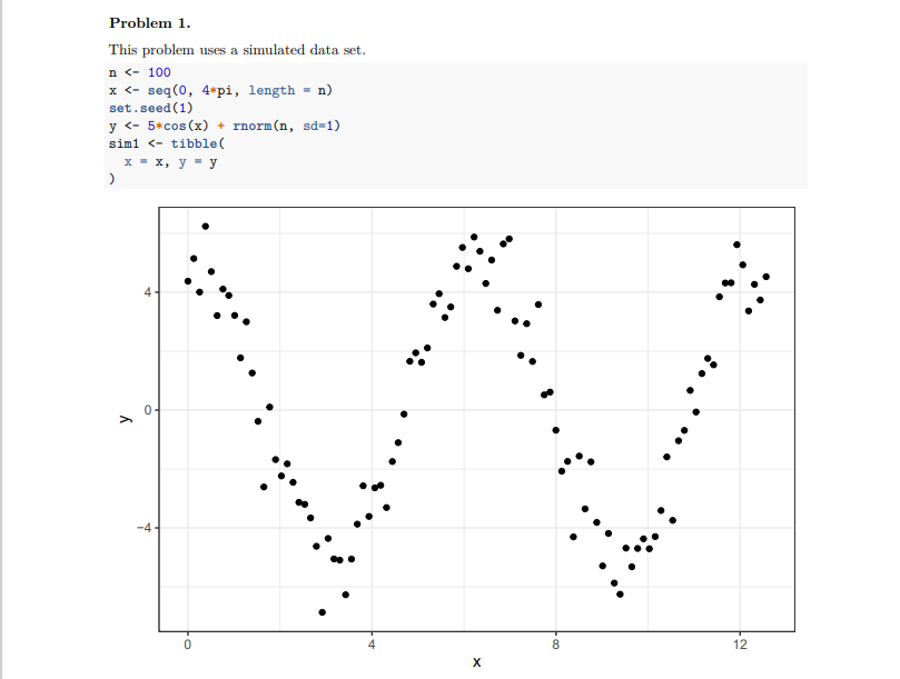 Solved Problem 1. This problem uses a simulated data set. n | Chegg.com