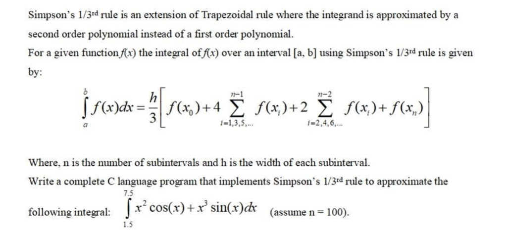 Simpson's 1/3rd rule is an extension of Trapezoidal | Chegg.com
