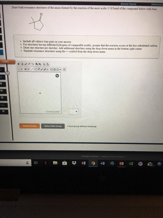 Solved Draw both resonance structures of the anion formed by | Chegg.com