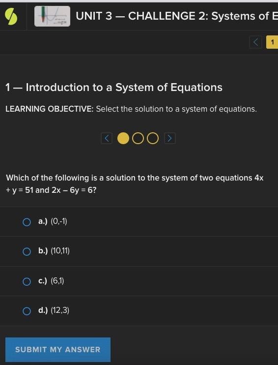 Solved UNIT 3 – CHALLENGE 2: Systems of E 1 - Introduction | Chegg.com