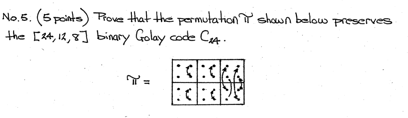 No.5. (5 points) Prove that the permutation T shown | Chegg.com