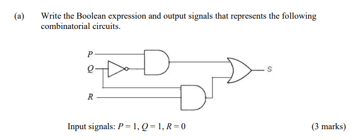 Solved (a) Write the Boolean expression and output signals | Chegg.com