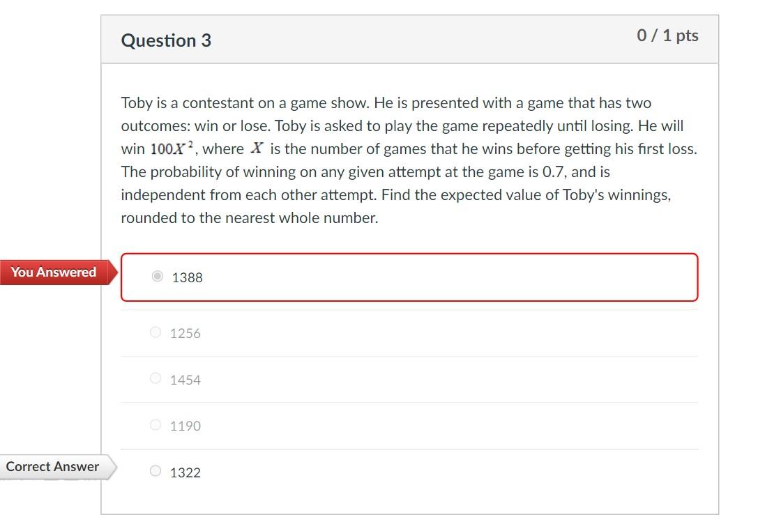 Solved Toby is a contestant on a game show. He is presented | Chegg.com