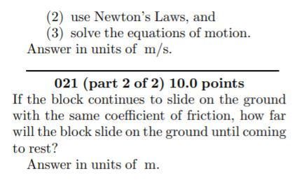 Solved (2) use Newton's Laws, and (3) solve the equations | Chegg.com