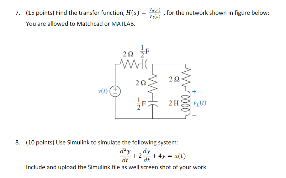 Solved 7. (15 points) Find the transfer function, | Chegg.com Solved 7. (15 points) Find the transfer function, | Chegg.com