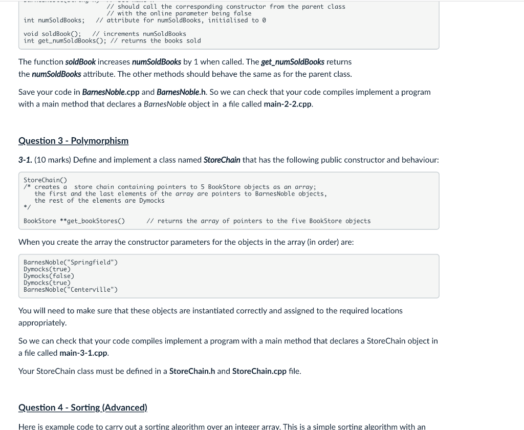 // should call the corresponding constructor from the | Chegg.com