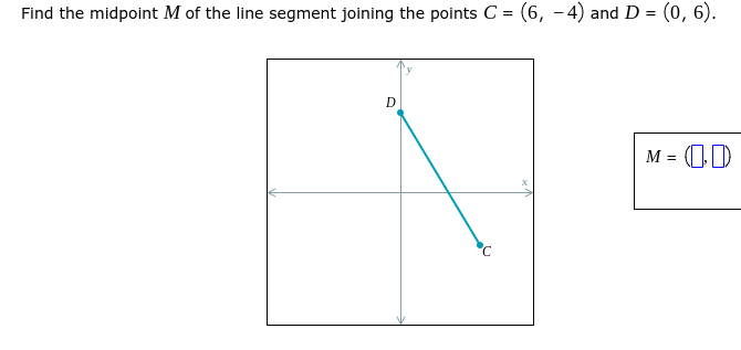 Solved Find the midpoint M ﻿of the line segment joining the | Chegg.com