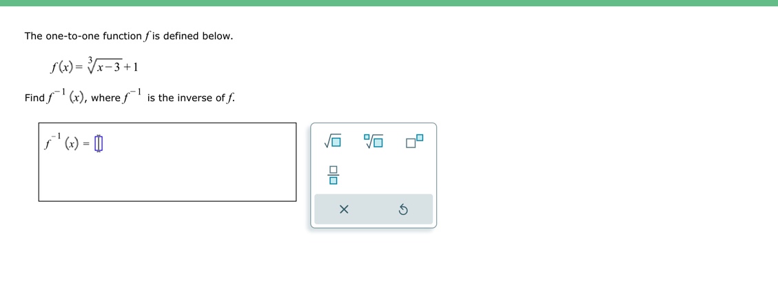 Solved The one-to-one function f ﻿is defined | Chegg.com