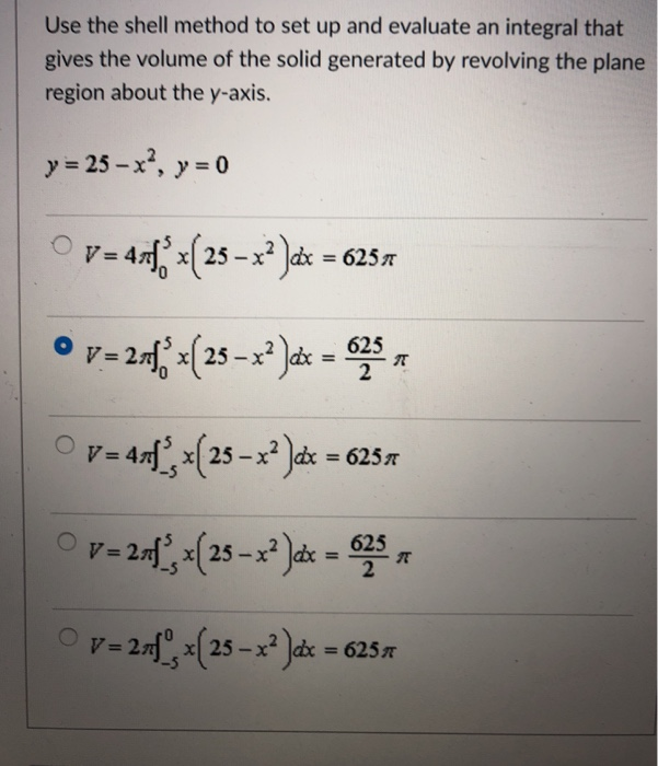 Solved Use the shell method to set up and evaluate an | Chegg.com