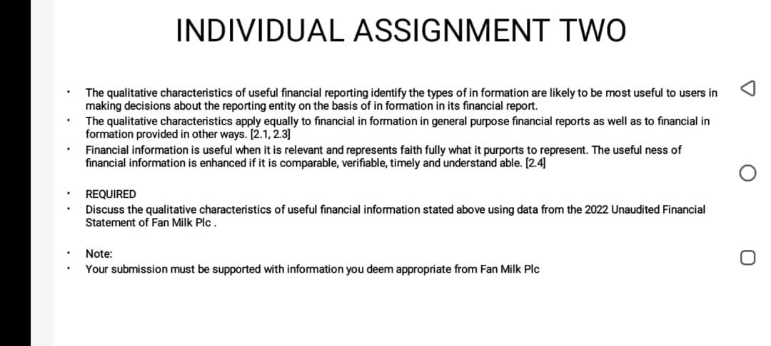 Solved INDIVIDUAL ASSIGNMENT TWO - The qualitative | Chegg.com