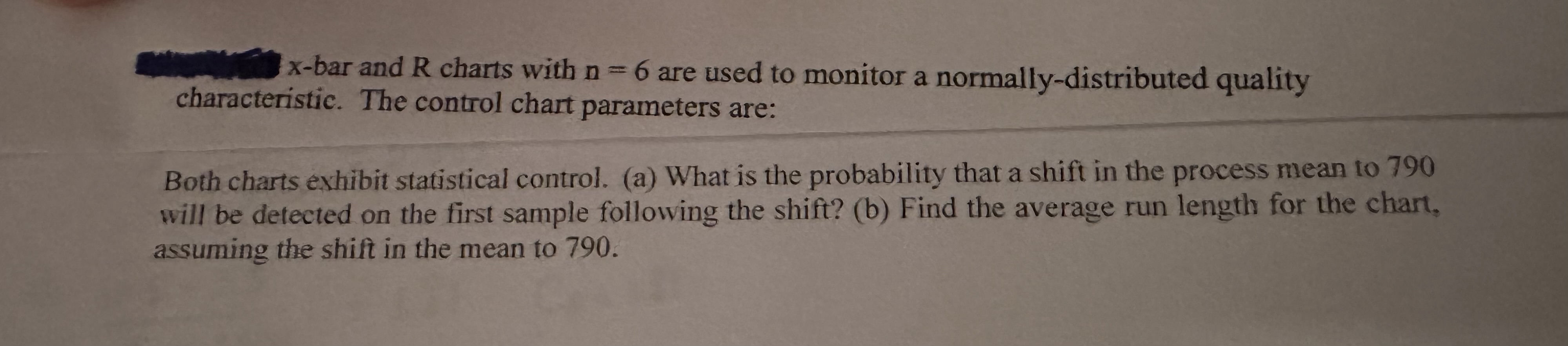 Solved x-bar and R ﻿charts with n=6 ﻿are used to monitor a | Chegg.com