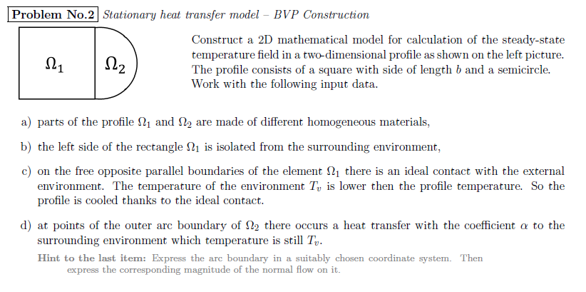 Solved Stationary heat transfer model – ﻿BVP | Chegg.com