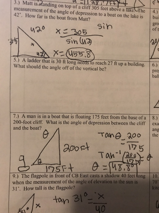 Solved 3.) Matt is standing on top of a cliff 305 fect above | Chegg.com