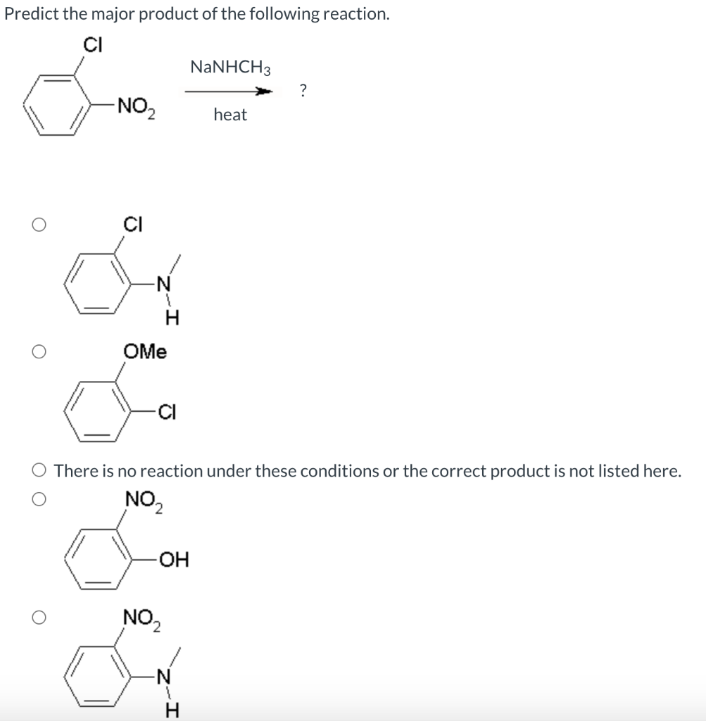 Solved Predict the major product of the following reaction. | Chegg.com