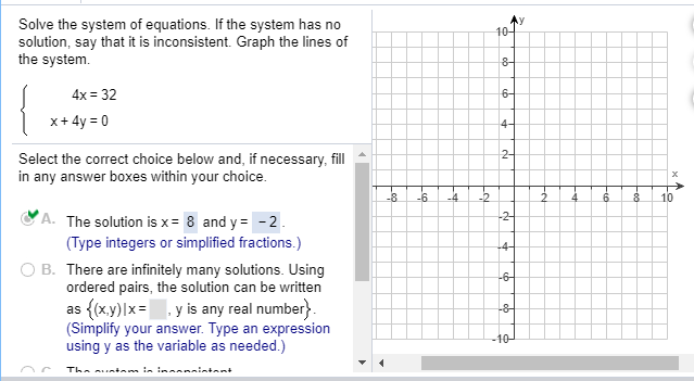 Solved Solve the system of equations. If the system has no | Chegg.com