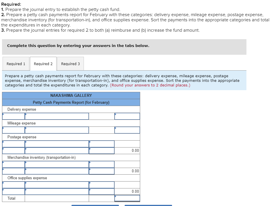 Solved Problem 8-3A Establishing, reimbursing, and | Chegg.com