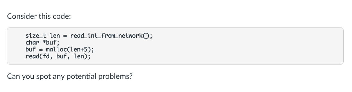 Solved Consider this code: size_t len = | Chegg.com
